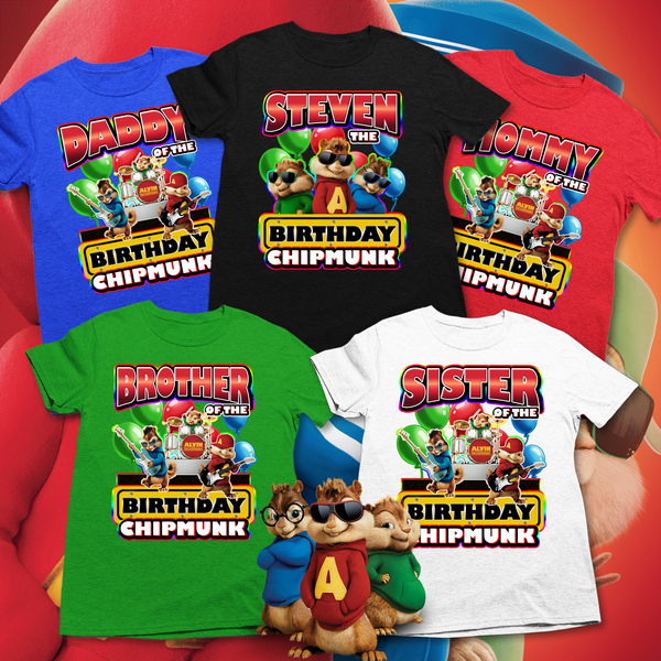 Alvin and the Chipmunks Birthday Boy Family Party Shirts, Alvin and th ...