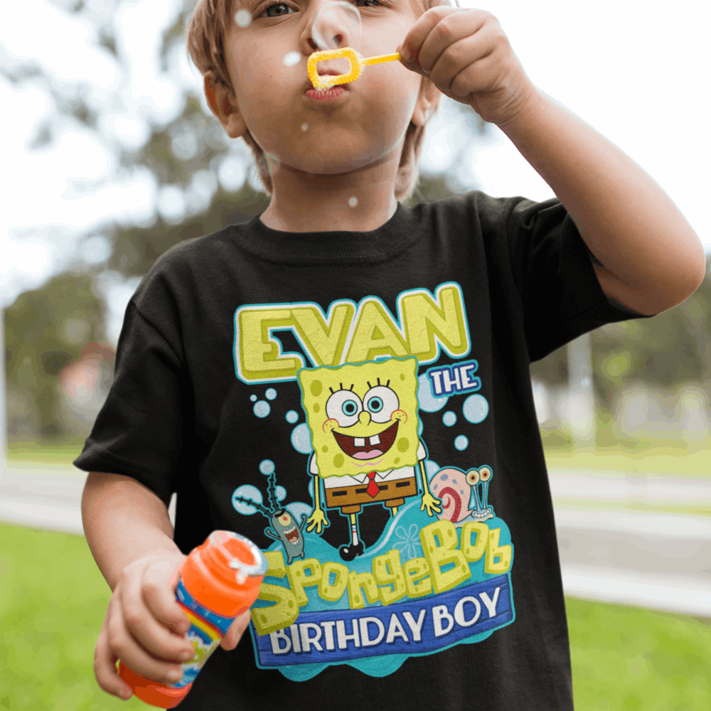 SpongeBob Birthday Boy Family Party Shirts SpongeBob birthday shirt