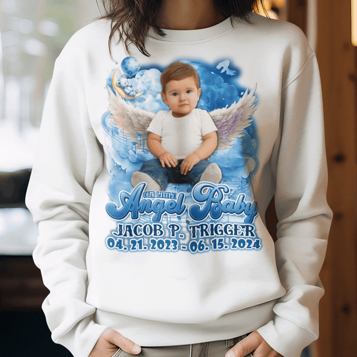 Custom Angel Baby blue lullaby, children memorial T-Shirts and hoodies ...